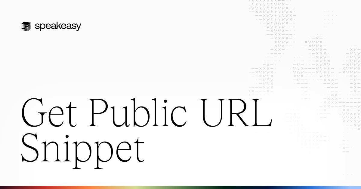 Get Public URL Snippet | Speakeasy