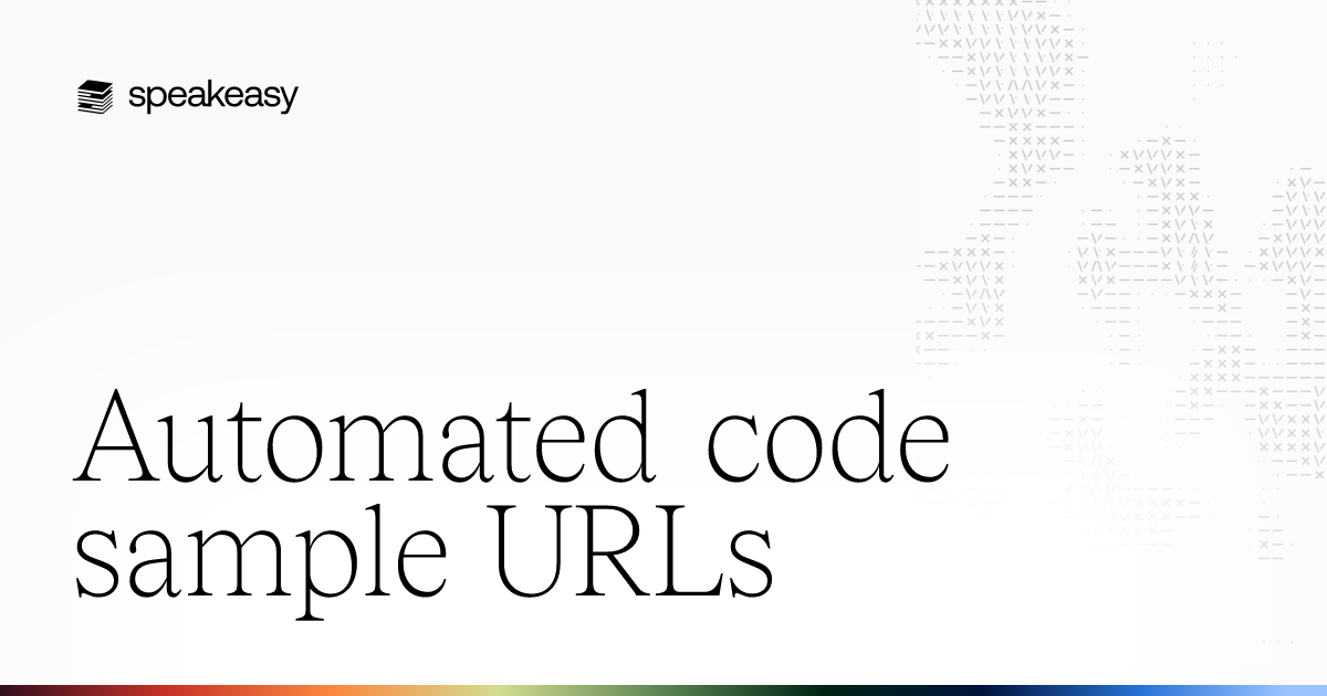 Automated code sample URLs | Speakeasy