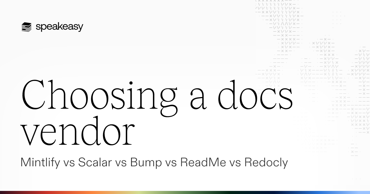 Choosing a docs vendor: Mintlify vs Scalar vs Bump vs ReadMe vs Redocly ...