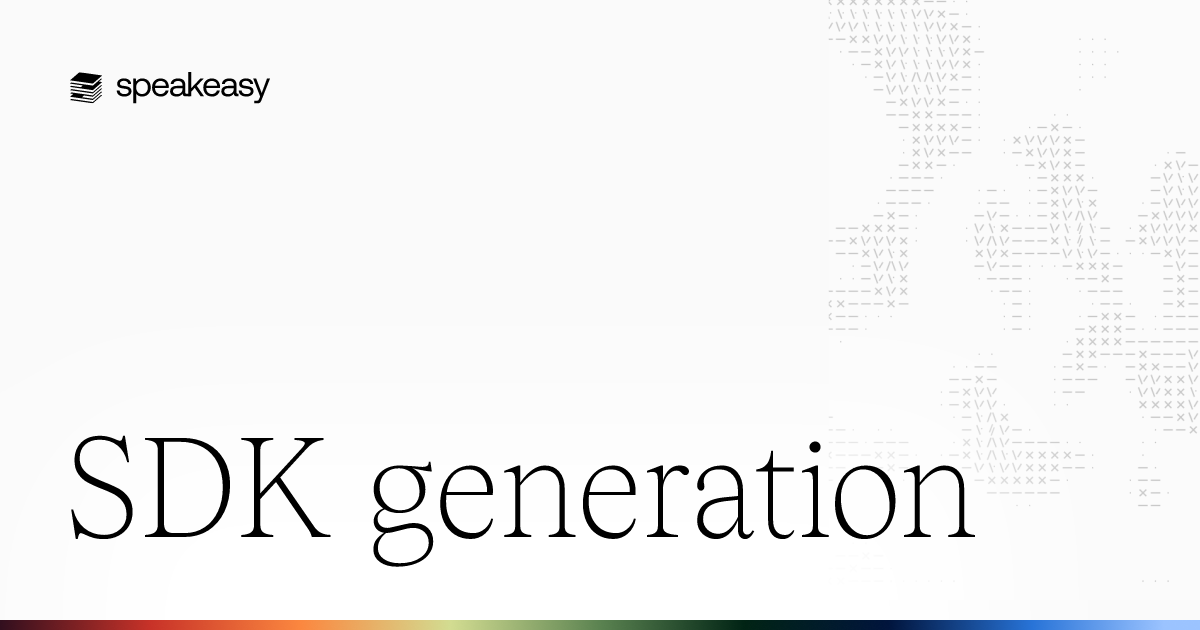 SDK generation | Speakeasy