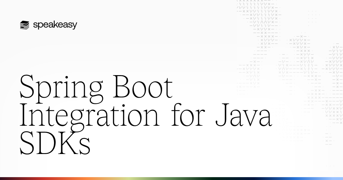 Spring Boot Integration for Java SDKs | Speakeasy