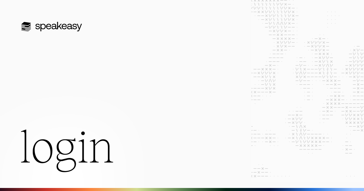 login | Speakeasy